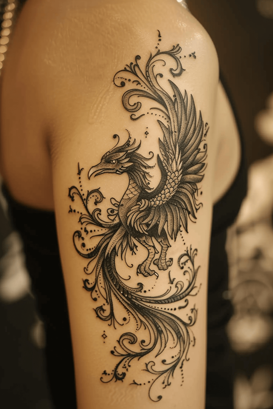 21+ Fabulous Phoenix Tattoo Ideas for Women