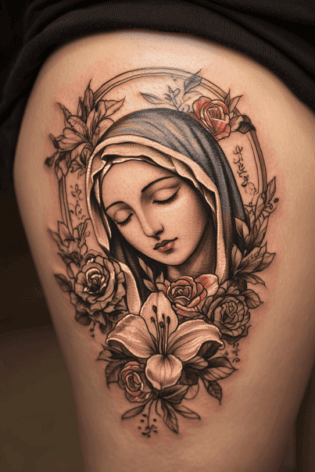 22+ Unique Virgin Mary Tattoo Ideas to Honor Faith