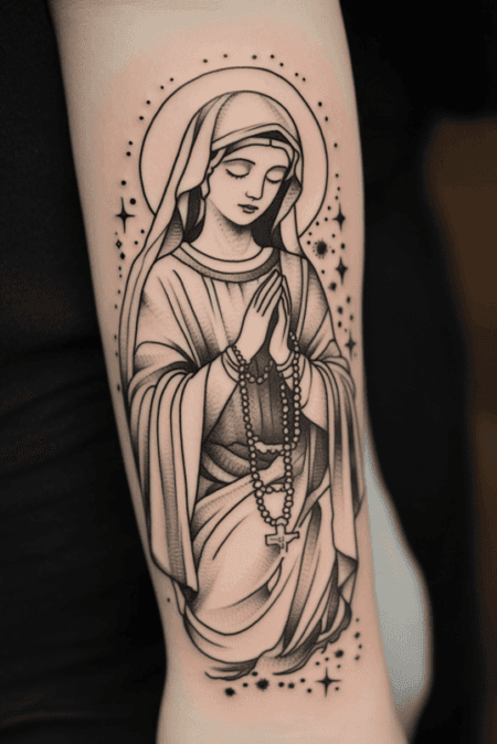 22+ Unique Virgin Mary Tattoo Ideas to Honor Faith