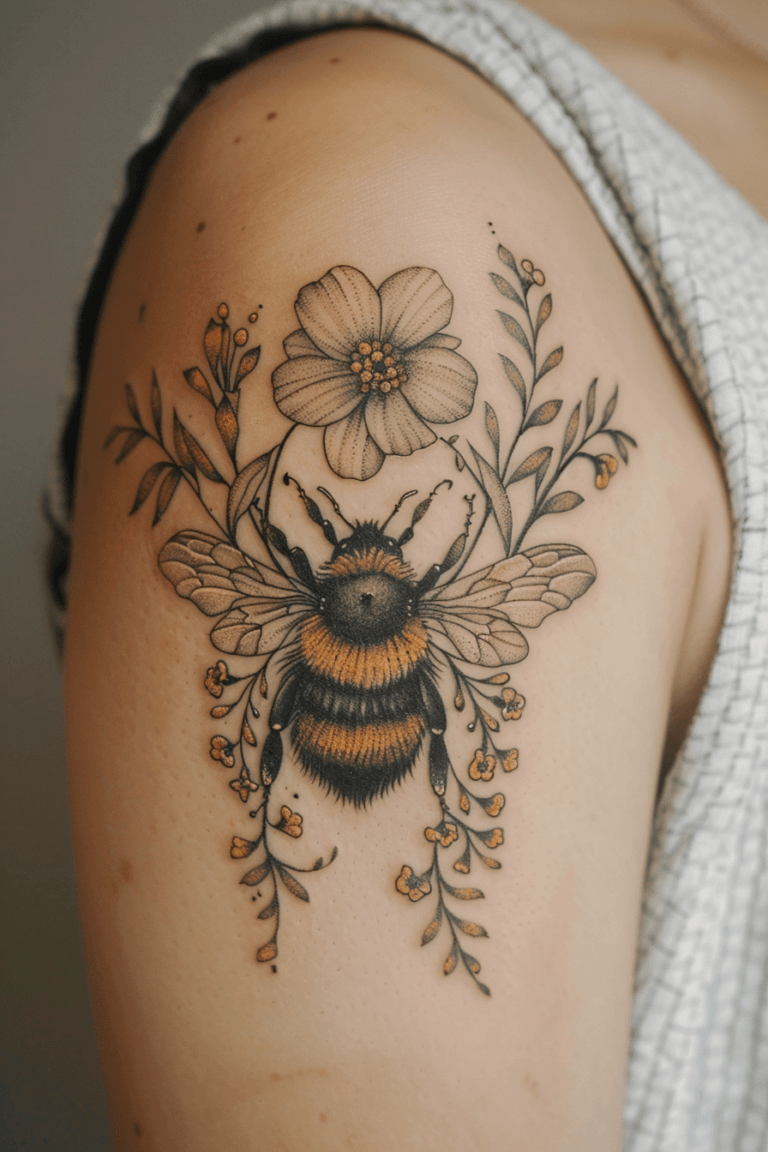 25+ Beautiful Realistic Honey Bee Tattoo Ideas for Inspiration 25+ Beautiful Realistic Honey Bee Tattoo Ideas for Inspiration