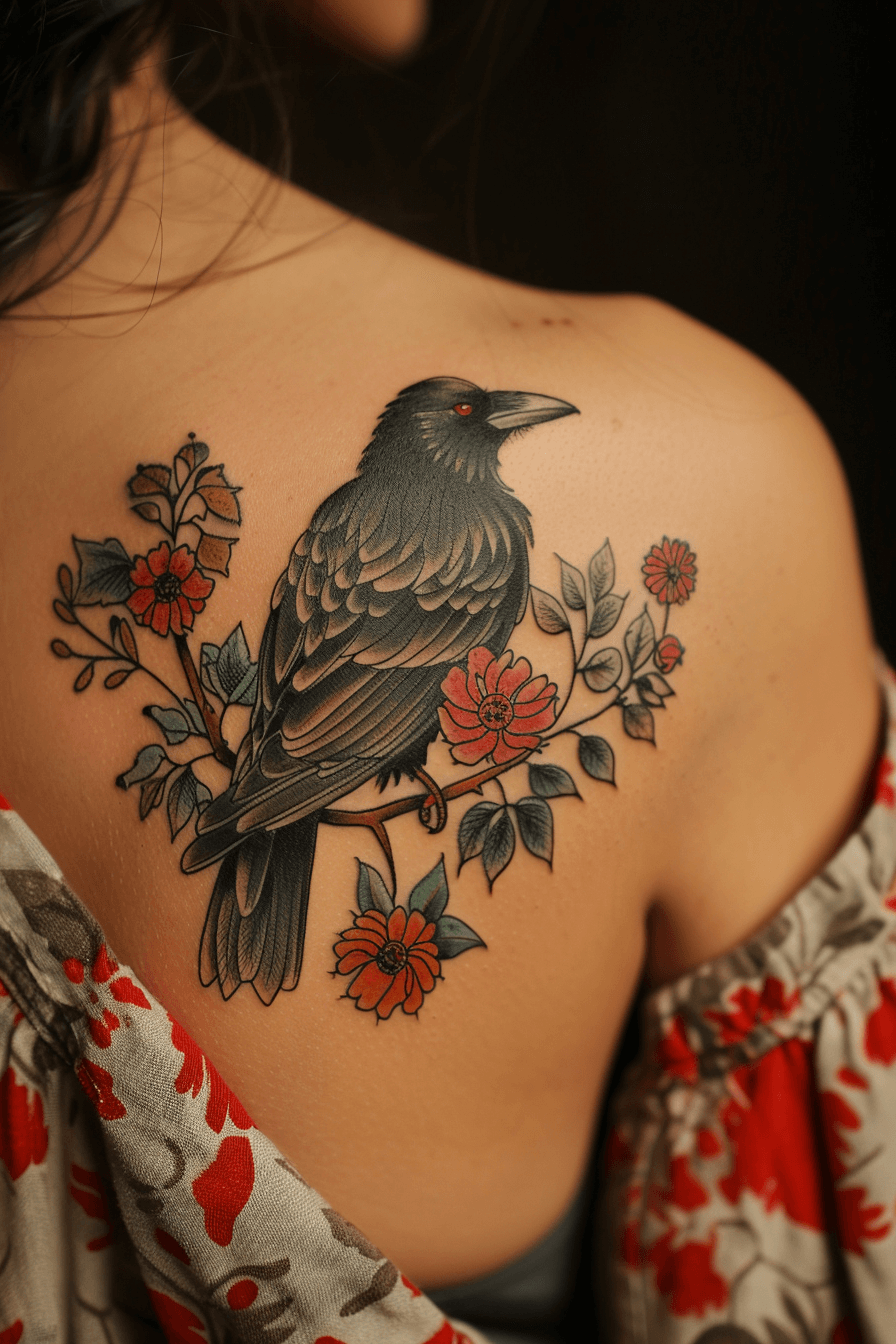 Intriguing Raven Tattoo Ideas with Deep Meanings