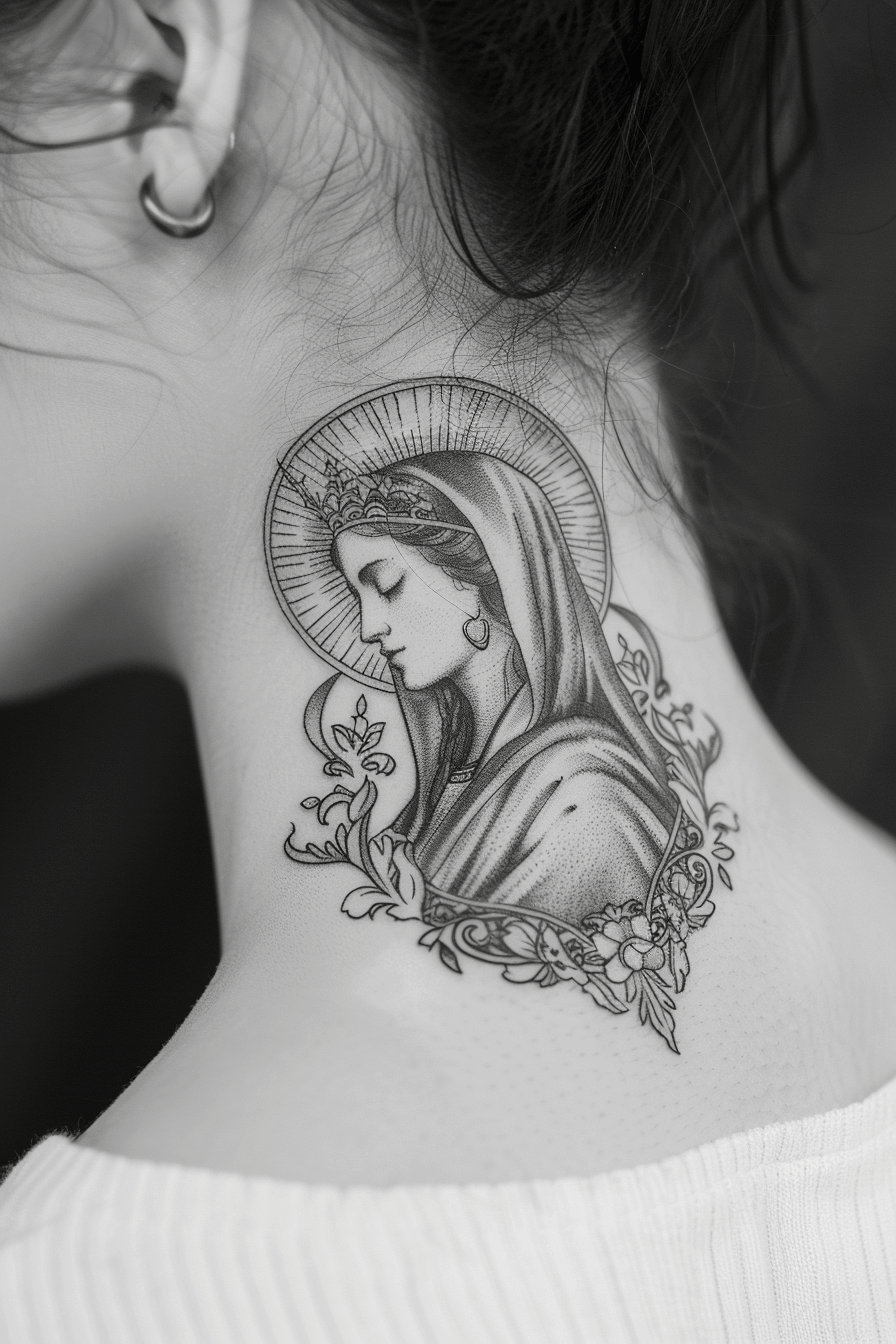 22+ Unique Virgin Mary Tattoo Ideas to Honor Faith