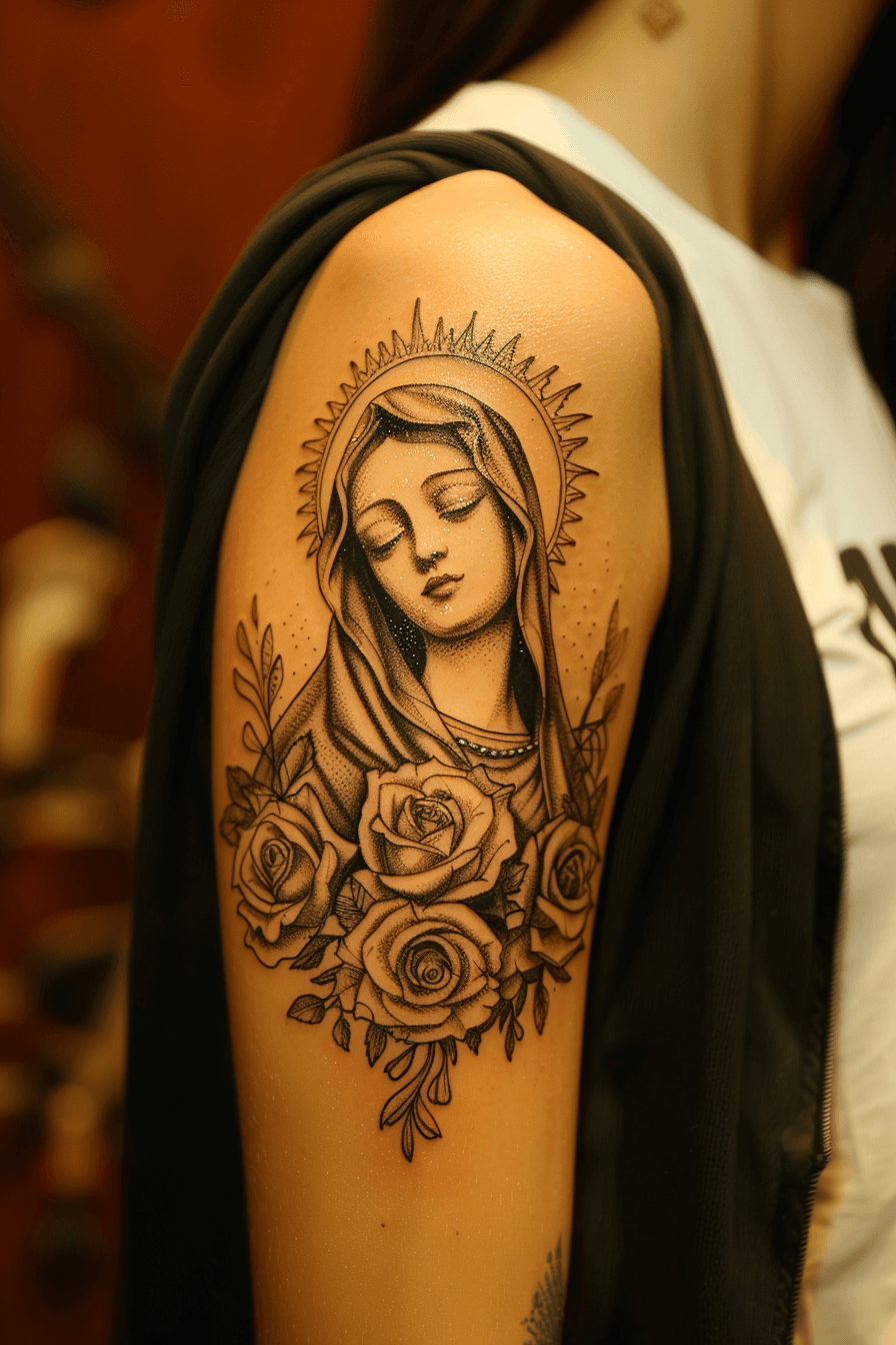 22+ Unique Virgin Mary Tattoo Ideas to Honor Faith