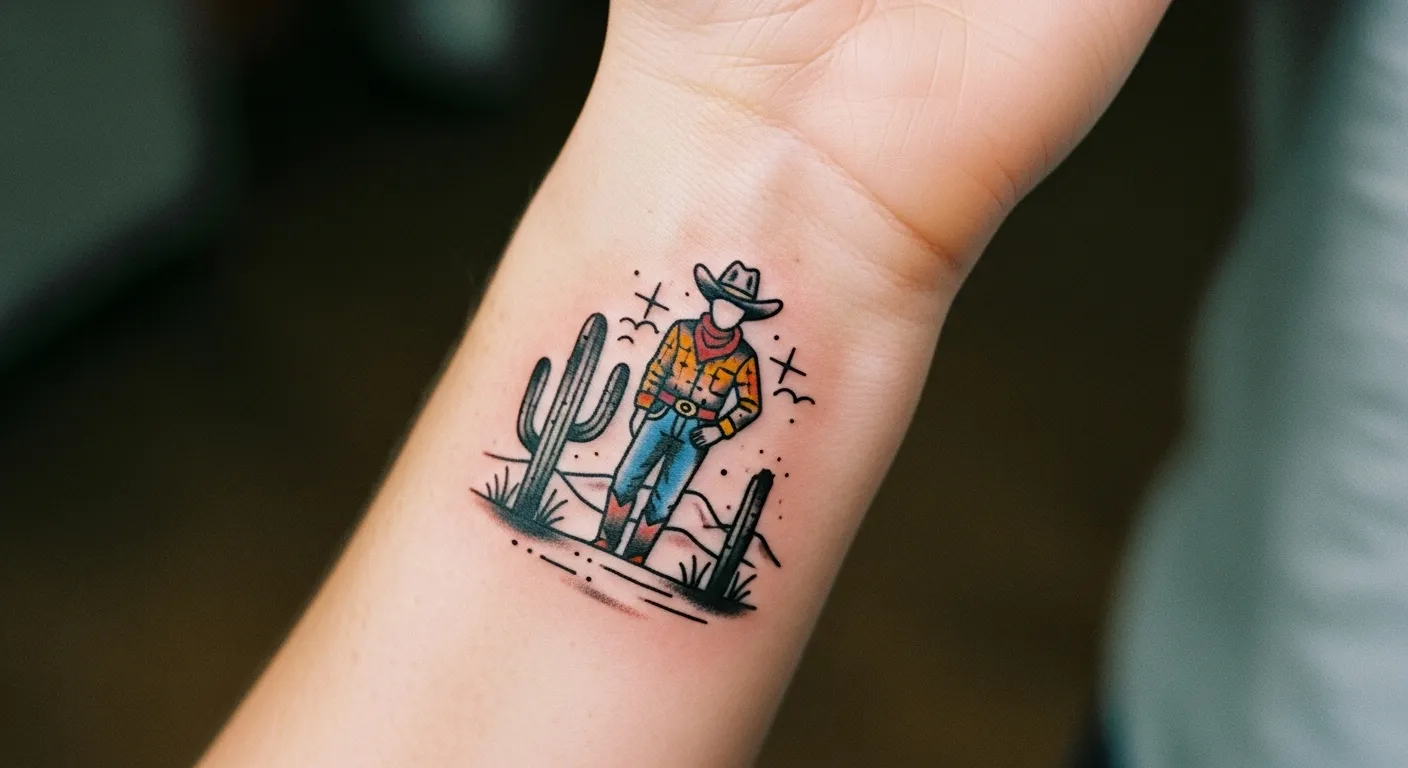 22 American Traditional Cowboy Tattoos That Bring the Wild West Back